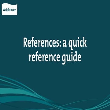 References a quick reference guide