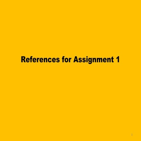 References for assignment 1 | PPT