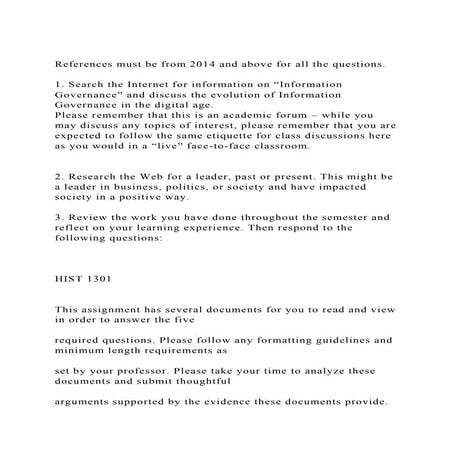 References must be from 2014 and above for all the questions.1.docx