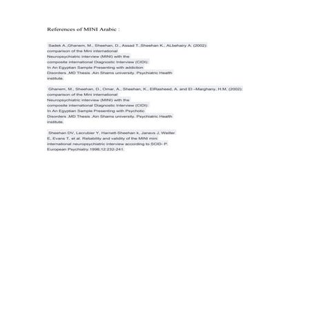 References of mini arabic | DOC