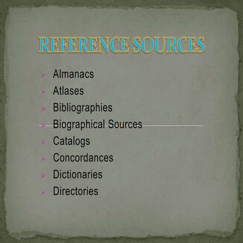 Reference sources | PPT
