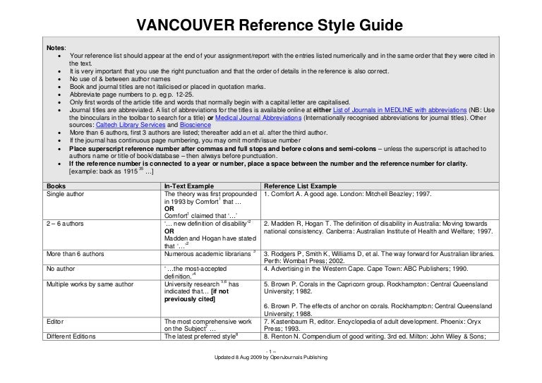 Referencing Guide Vancouver Style referencing-guide-vancouver-style