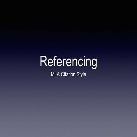 Referencing mla style powerpoint | PPTX