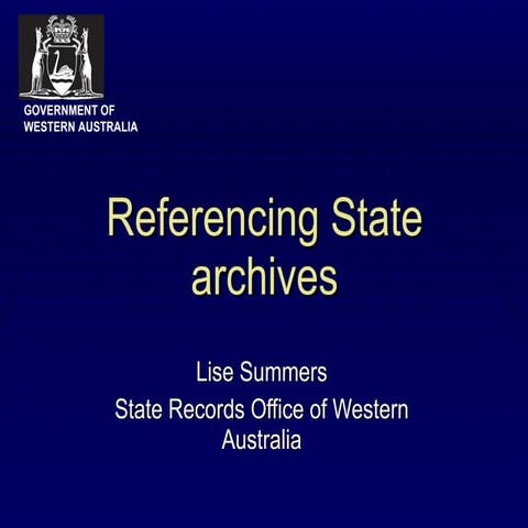 Referencing state archives | PPT
