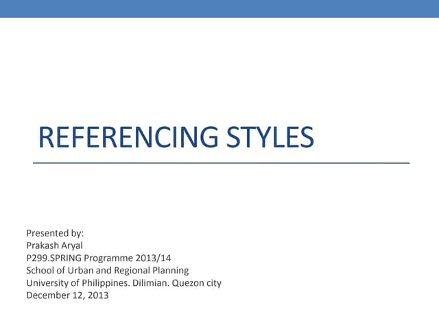 Different style of referencing | PPTX