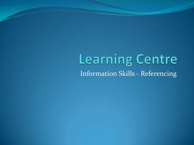 Referencing for dummies