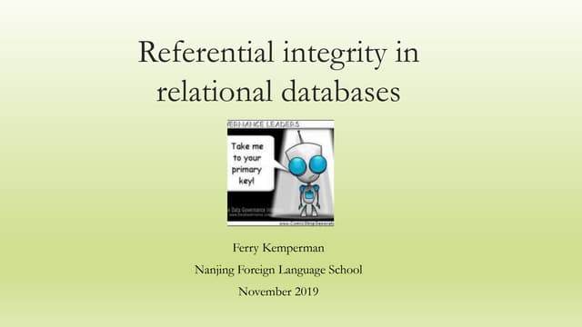 Referential Integrity And Relational Databases Ppt