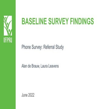Community Referral Baseline Survey Results | PPT
