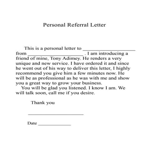 Referral letter | ODT