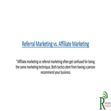 Referral vs Affiliate Marketing – What’s the Difference? | PDF