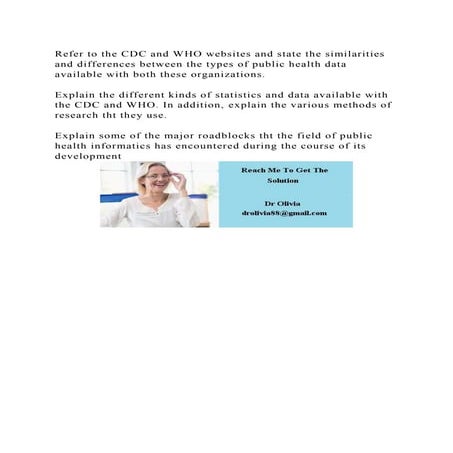 Refer to the CDC and WHO websites and state the similarities and dif.docx