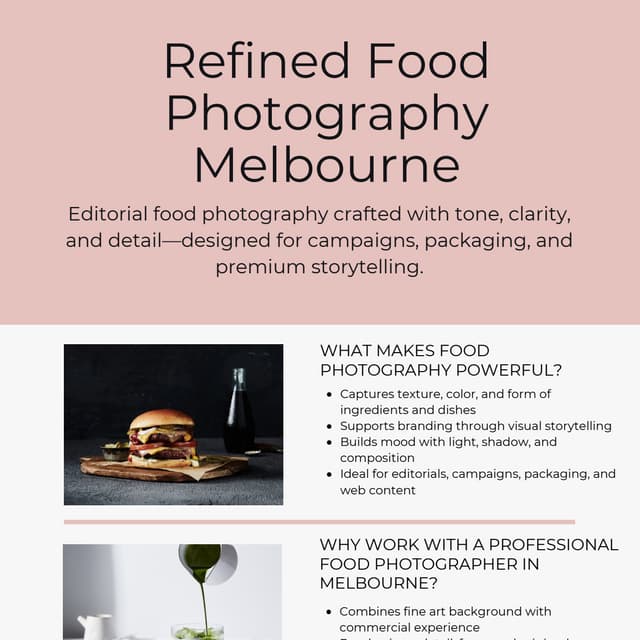 Refined Food Photography Melbourne | Hannah Caldwell Photography | PDF