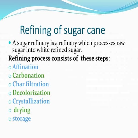 Refining of sugar cane | PPTX