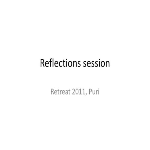 Reflections session | PDF
