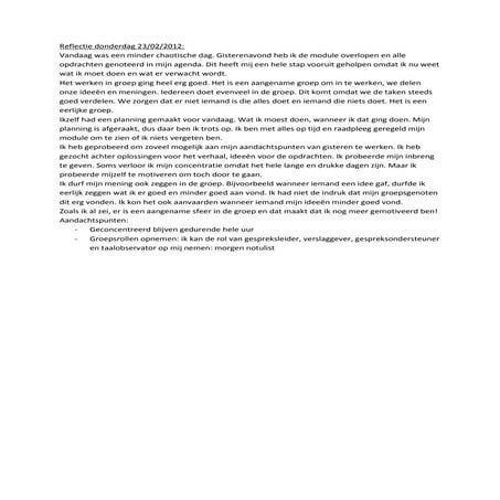 Zelfreflectie | DOCX