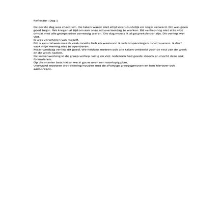 Reflectie module dag1 | DOCX