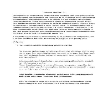 Zelfreflectie | DOCX