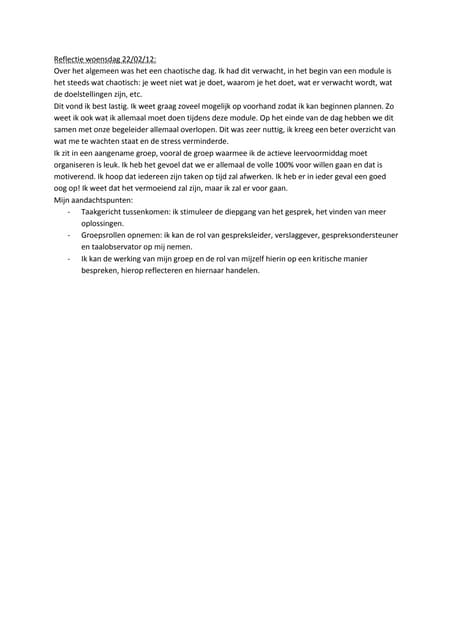 Reflectie module dag1 | DOCX