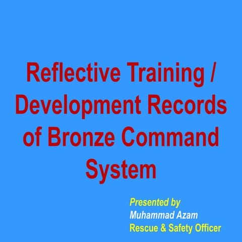 Reflecting Training Development Records of Bronze.ppt
