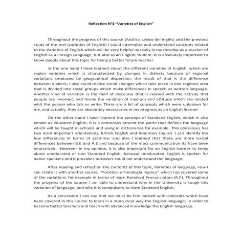 Reflection (Varieties of English) | DOCX