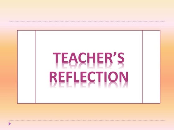 Reflective thinking/teaching | PPT