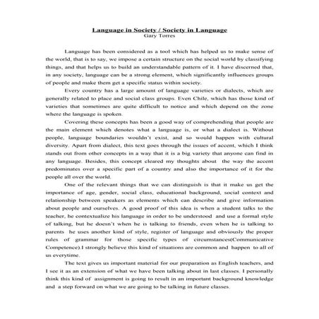 Reflection language in society | DOCX