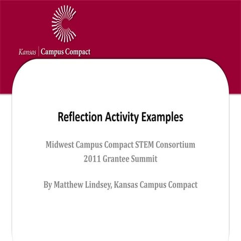 Reflection activity examples | PPTX