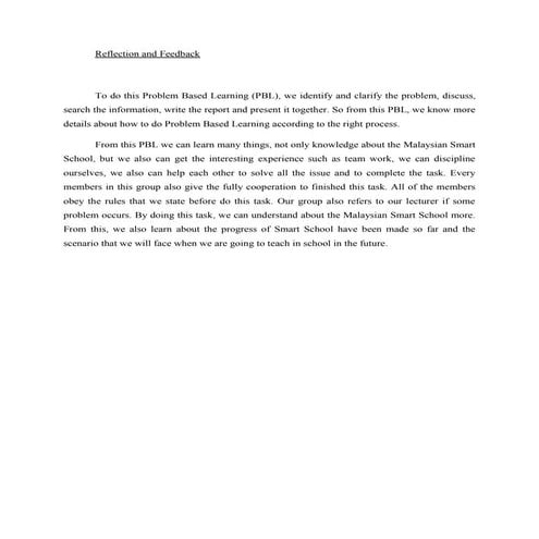 Reflection and feedback | DOCX