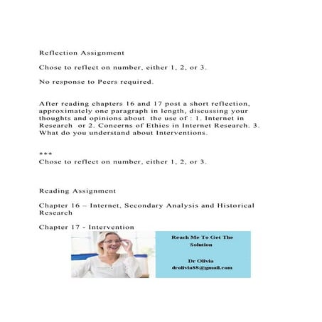 Reflection AssignmentChose to reflect on number, either 1, 2.docx