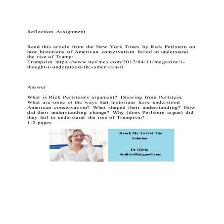 Reflection assignment read this article from the new york tim | PDF