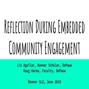 Reflection During Embedded Community Engagement Workshop | PPTX