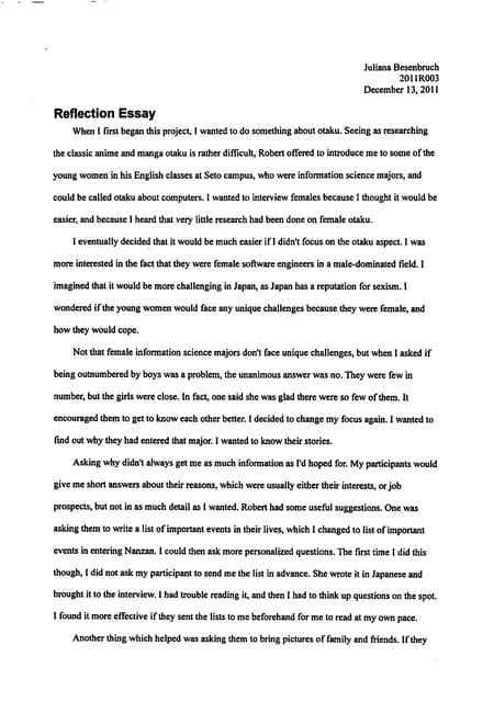 Reflection essay #3 | PDF