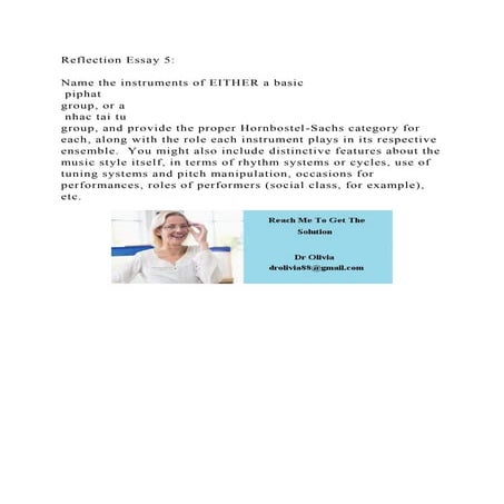 Reflection Essay 5Name the instruments of EITHER a basic piph.docx