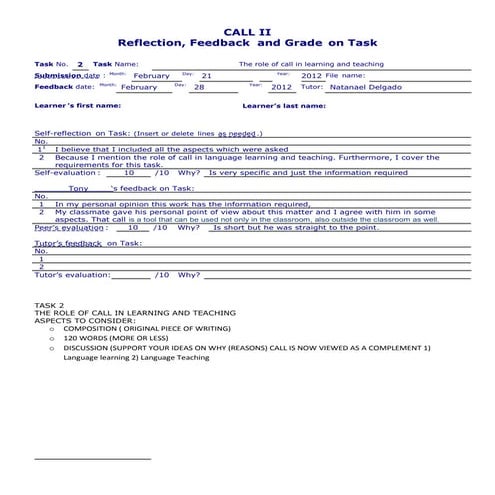 Reflection feedback | PDF