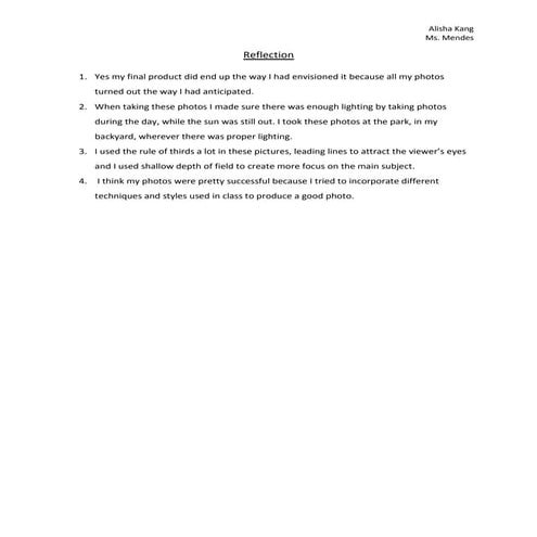 Reflection for summer theme summative | PDF