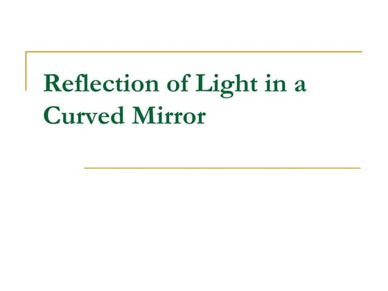 Curved Mirrors (Concave and Convex) | PPT