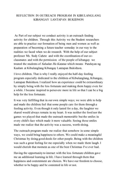 REFLECTIVE ESSAY ON VMGO_TUMACDER, DHML.pdf | Education industry ...