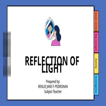 Reflection Investigation Lesson Presentation in Colourful Illustrative ...