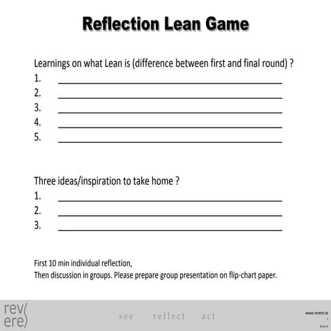 Reflection Questions Lean Game | PPTX | Board Games and Puzzles | Games ...