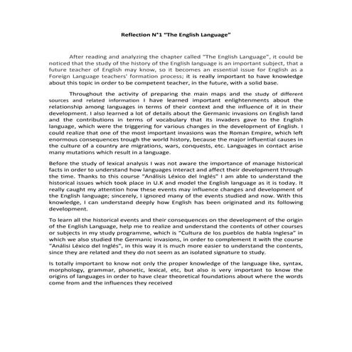 Reflection n°1 (the english language) | DOCX