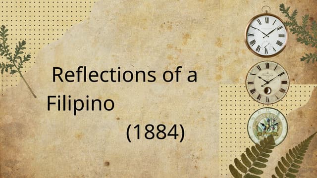 The Indolence of Filipinos | PPTX