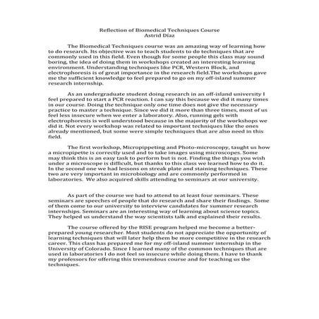 Reflection of second semester rise | DOCX
