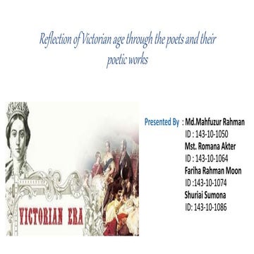Reflection of victorian age through the poets and | PPTX