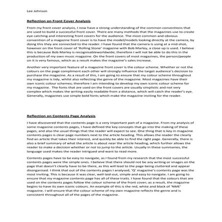 Reflection On Analysis | PDF