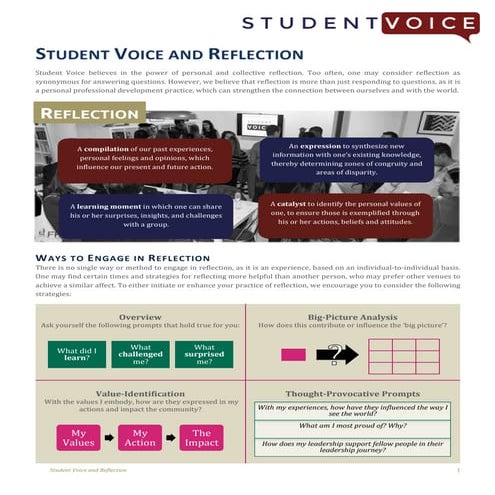 Reflection one pager v.1 | PDF