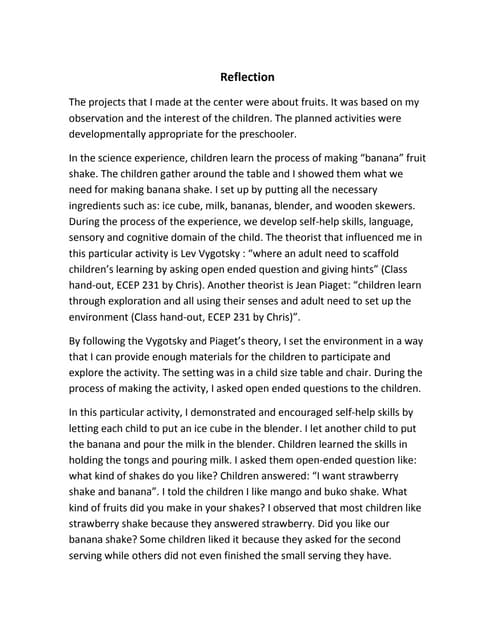 In field project work | DOCX | Education