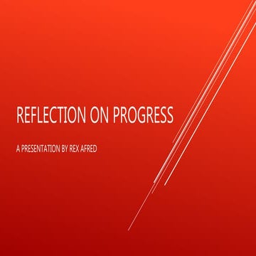 Reflection on progress | PPTX