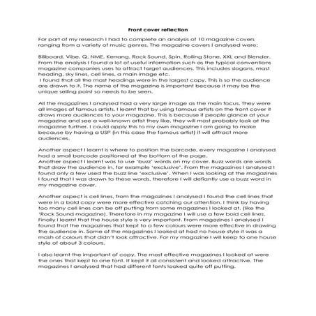 Research: reflection on research | DOCX