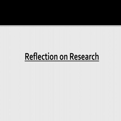 Reflection on research | PDF