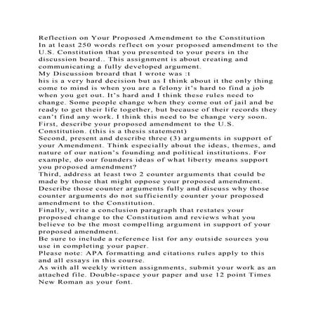 Reflection on Your Proposed Amendment to the ConstitutionIn at lea.docx